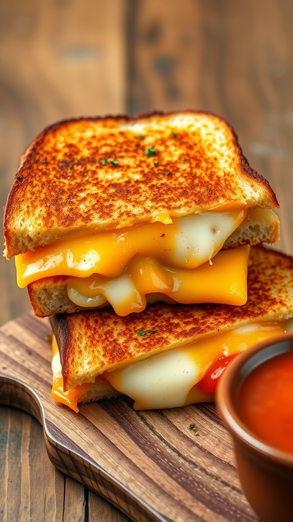 Ultimate Three-Cheese Grilled Cheese Sandwich